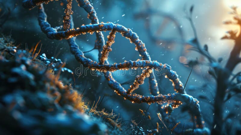 DNA Helix Science Concept Art - AI Generated Stock Illustration ...