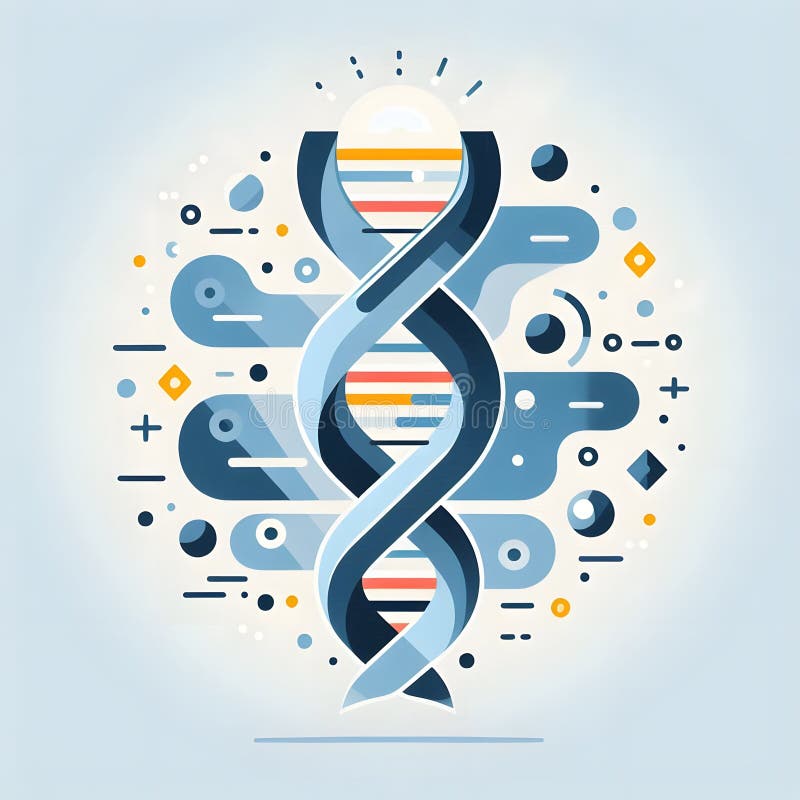 DNA Helix. Science and Medicine Concept. Vector Flat Illustration ...