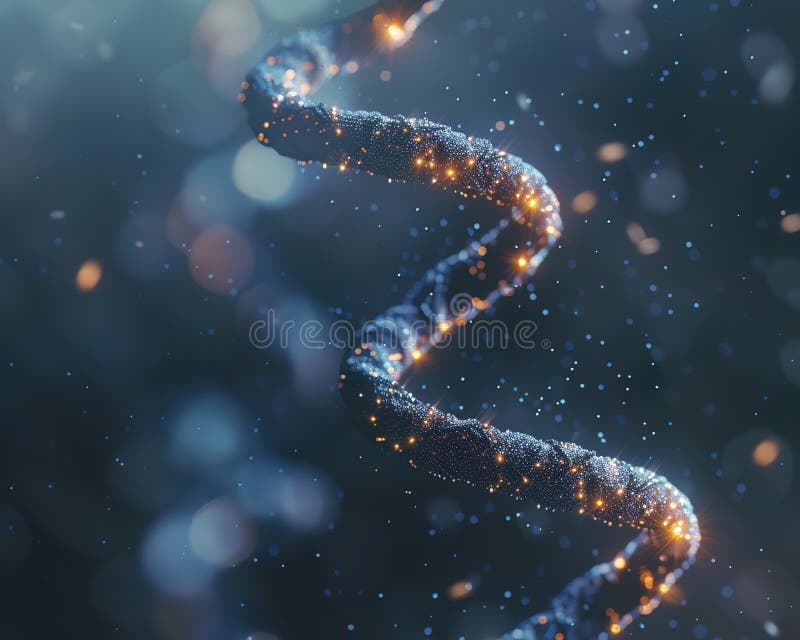 DNA Helix in Sharp Focus a Beacon in the Blur of Genomics Stock ...