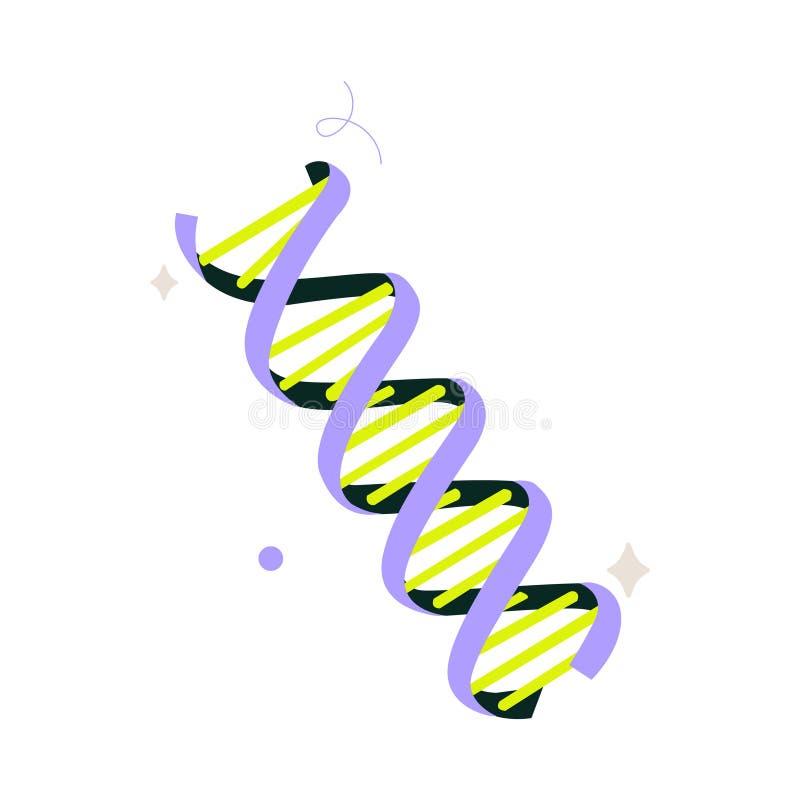 DNA Helix Strand in Flat Vector Illustration Symbolizing Genetics ...