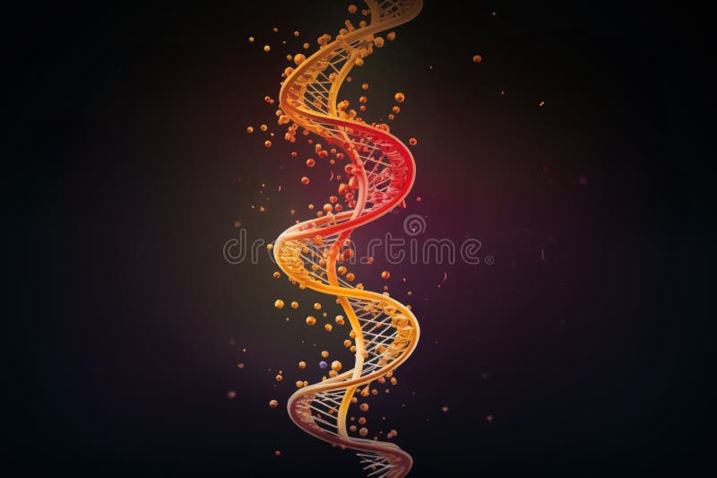 DNA Helix Structure Digital 3D Rendering Illustration in Molecule ...
