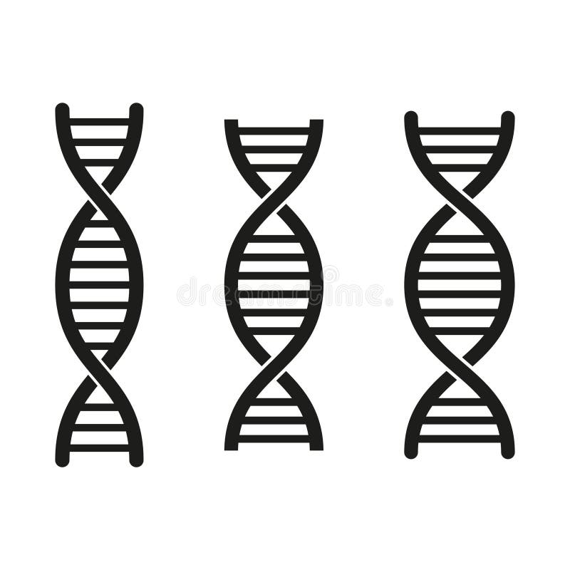 DNA Helix Structure. Genetic Code Icon. Molecular Biology Symbol ...