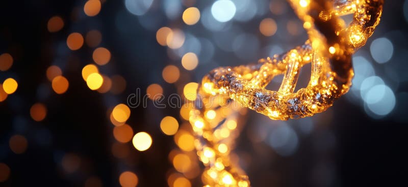 DNA Helix Structure with Glowing Lights, Abstract Representation of ...