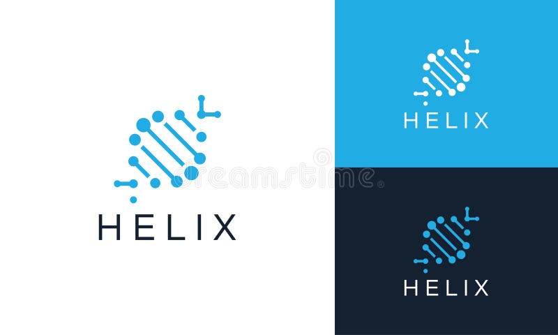DNA Helix Technology Network Logo Design Inspiration Stock Illustration ...