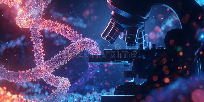 DNA Helix Under Microscope Science Research Genetics Discovery AI ...