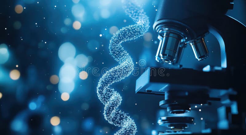 DNA Helix Under Microscope Showcasing Groundbreaking Advancements in ...