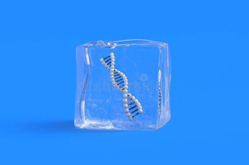 DNA in ice cube. stock illustration. Illustration of biology - 312074074