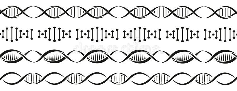 DNA Icon Background Collection. Set of Black Dna Icons Stock Vector ...