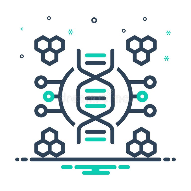 Mix Icon for Dna, Heredity and Medical Stock Illustration ...