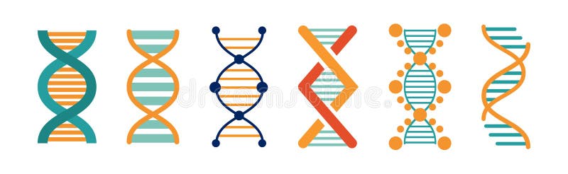 DNA Icons As Genetic Sign and Element Vector Set Stock Vector ...