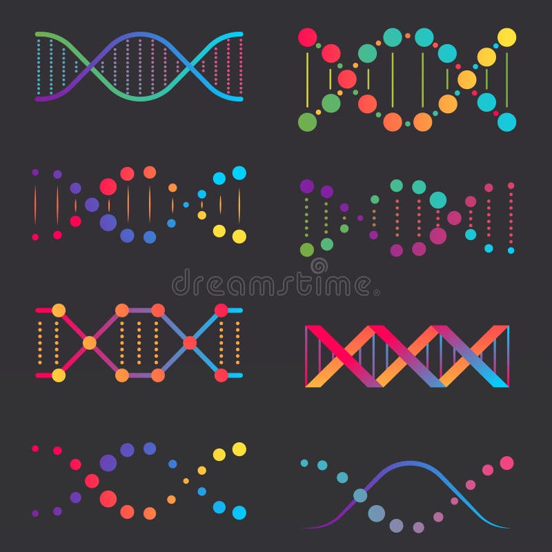 DNA icons set stock illustration. Illustration of biotechnology - 319206832