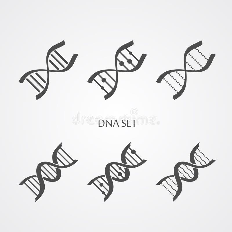 Dna icons set stock vector. Illustration of human, biology - 42591221