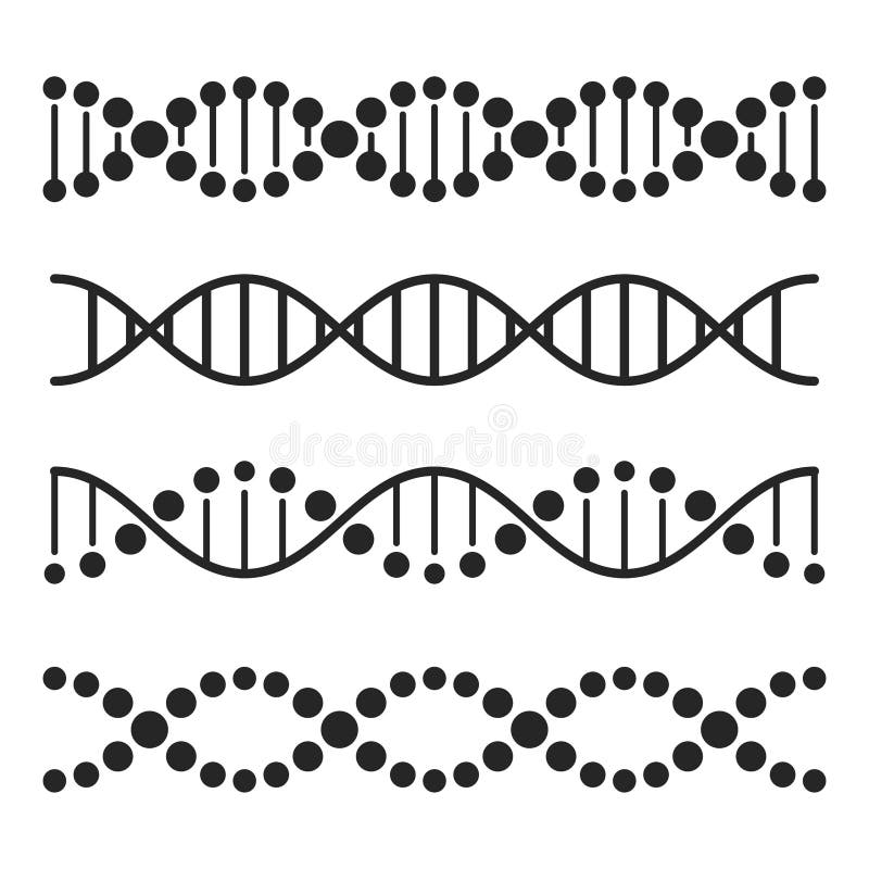 DNA Icons Set on White Background. Vector Stock Vector - Illustration ...
