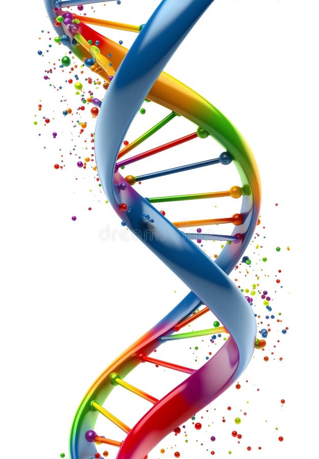 DNA Illustration in White Background Stock Illustration - Illustration ...