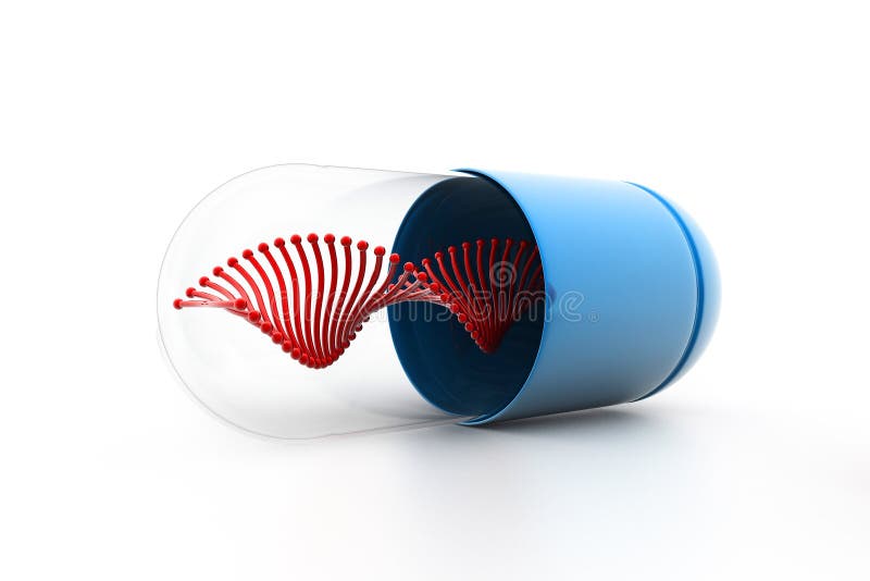 Dna inside the capsule stock illustration. Illustration of micro - 19974524