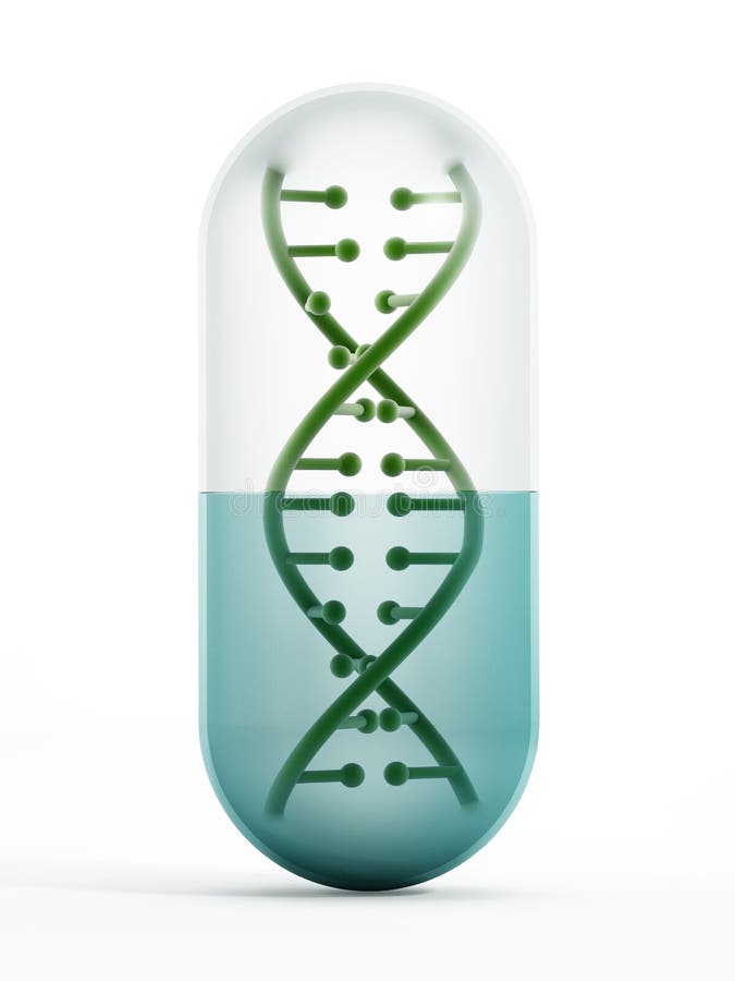 DNA Helix Inside Pill Capsules Stock Illustration - Illustration of ...