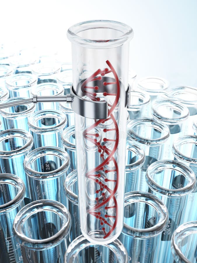 DNA inside test tube stock illustration. Illustration of scientific ...