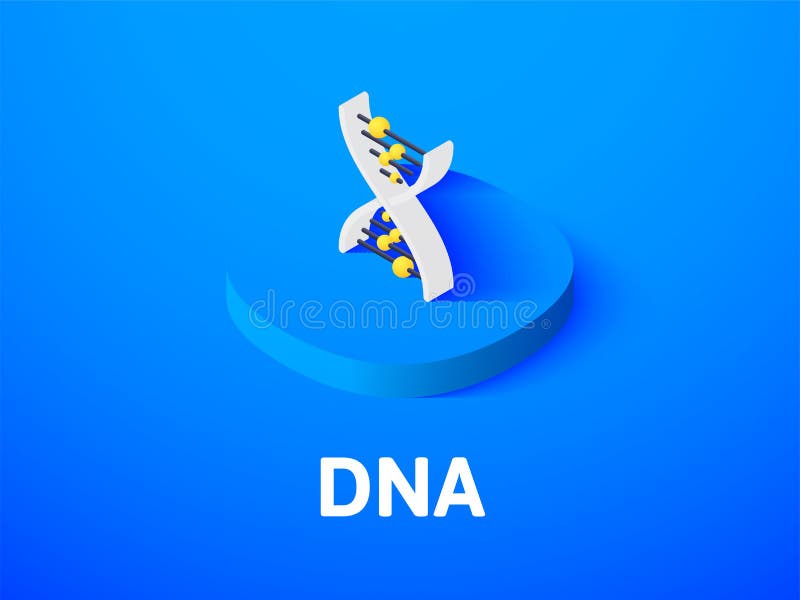 DNA Isometric Icon, Isolated on Color Background Stock Vector ...