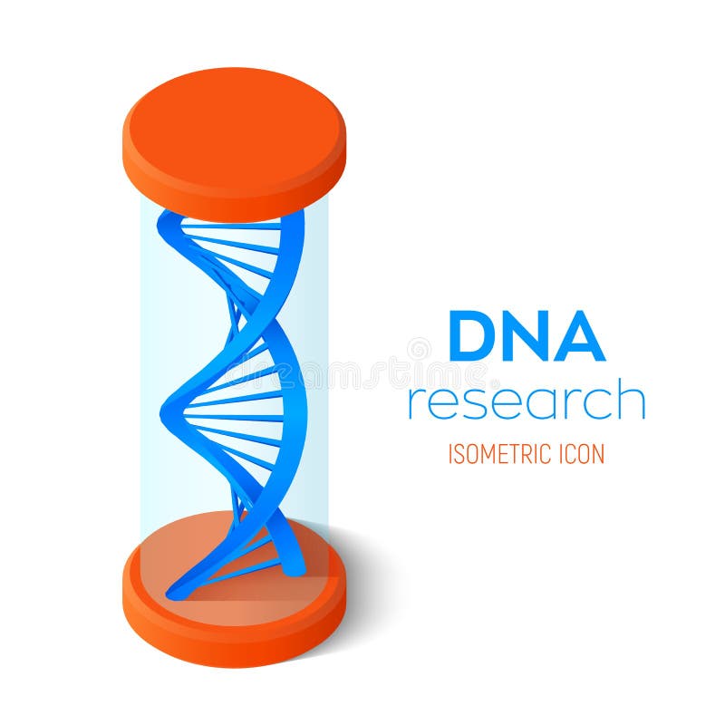 DNA Isometric Icon. Wireframe DNA Molecules Structure Mesh. DNA Code ...