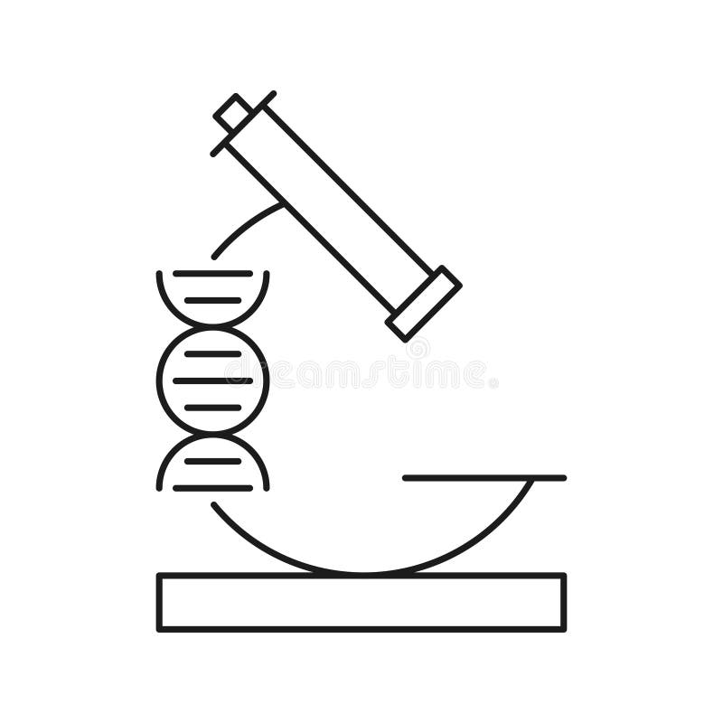 DNA Lab Research Microscope Icon Stock Vector - Illustration of ...