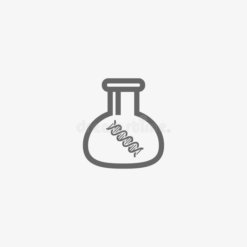 Dna with Laboratory Flask Vector Icon Stock Vector - Illustration of ...