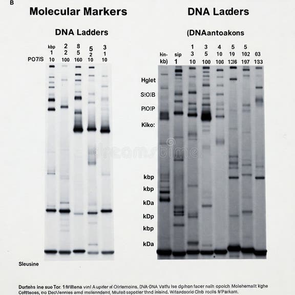 DNA Ladder Molecular Marker Electrophoresis (Generated with AI) Stock ...