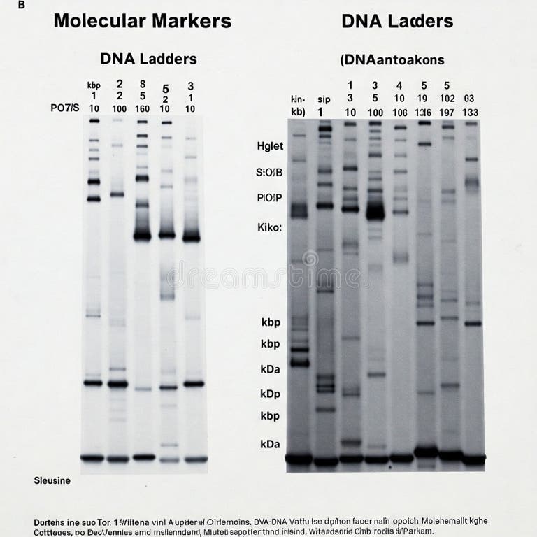 DNA Ladder Molecular Marker Electrophoresis (Generated with AI) Stock ...