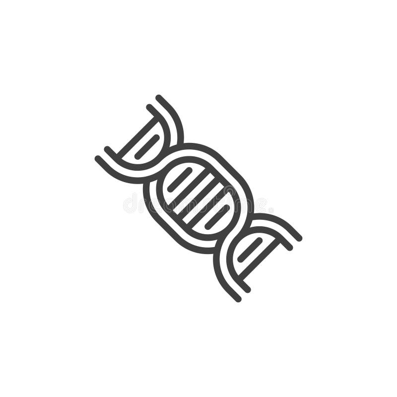 DNA line icon stock vector. Illustration of helix, biotechnology ...