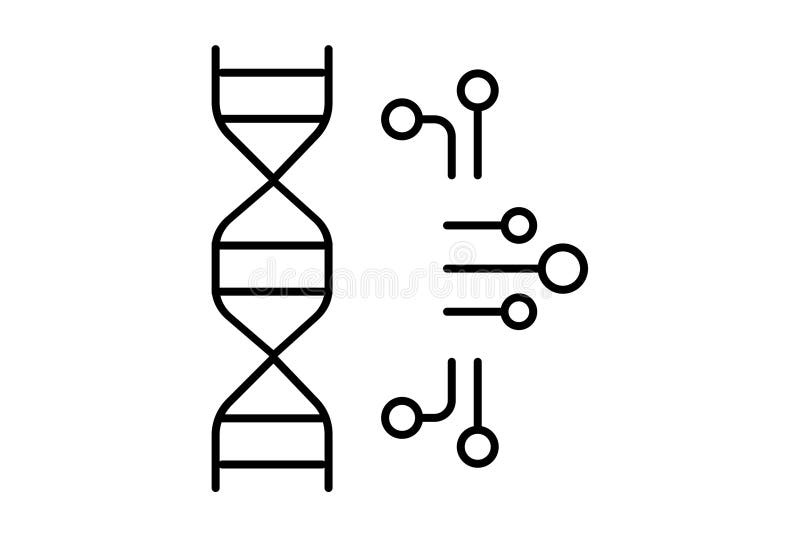 DNA Line Icon Website Symbol Artificial Intelligence Black Sign for App ...