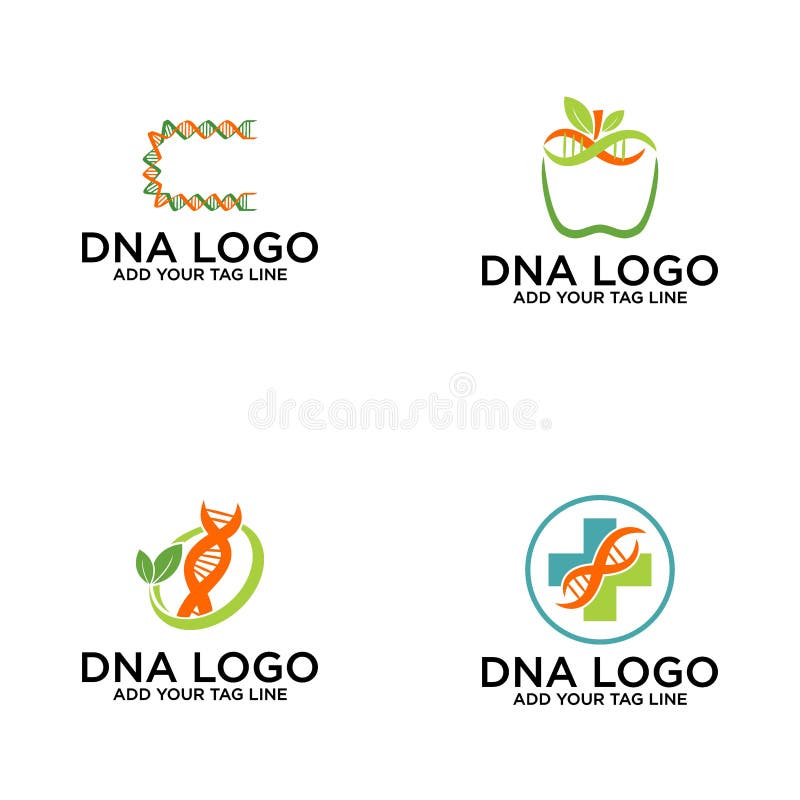 DNA Logo Design and Illustration Stock Illustration - Illustration of ...
