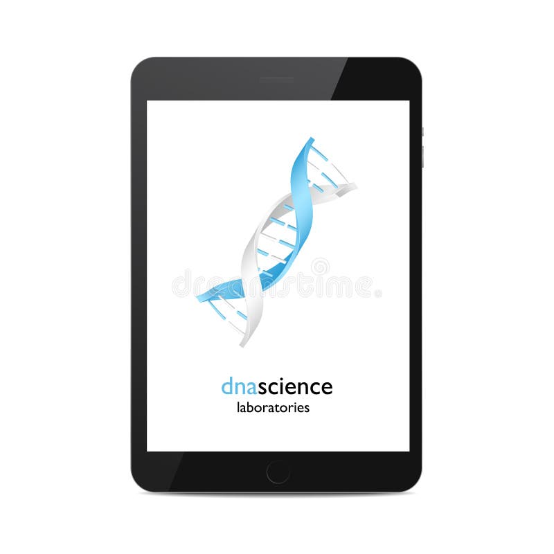 DNA Logo on the Realistic Tablet Screen Stock Vector - Illustration of ...