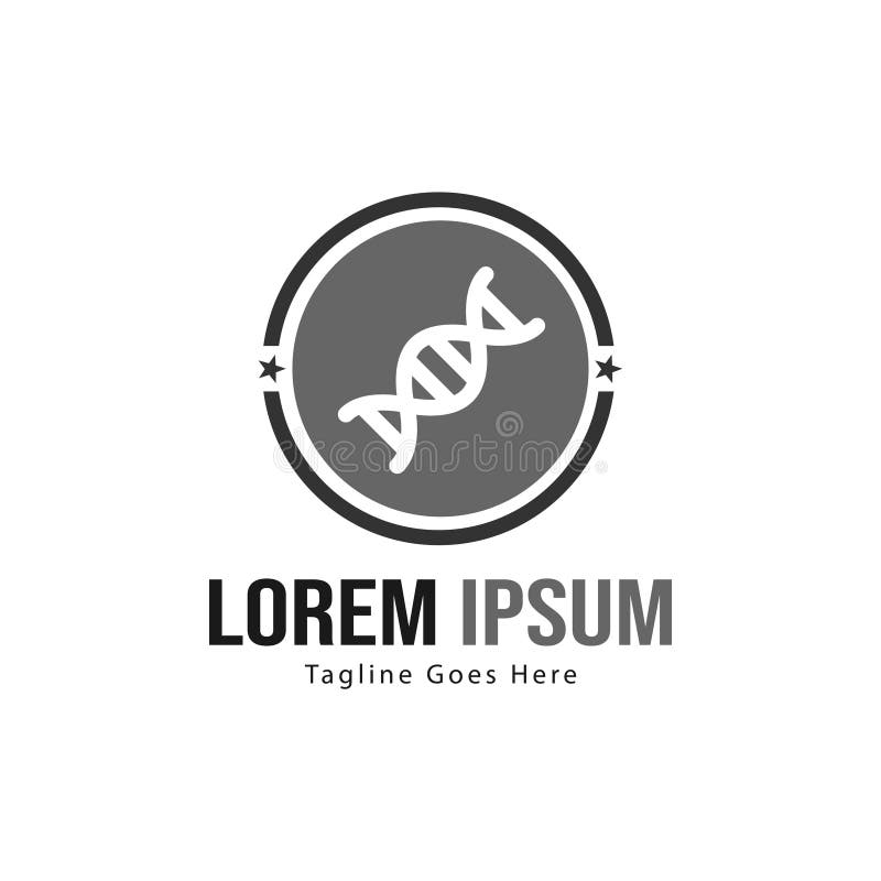 DNA Logo Template Design with Frame. Minimalist DNA Logo Vector ...