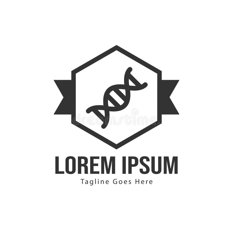 DNA Logo Template Design with Frame. Minimalist DNA Logo Vector ...
