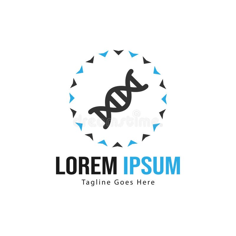 DNA Logo Template Design with Frame. Minimalist DNA Logo Vector ...