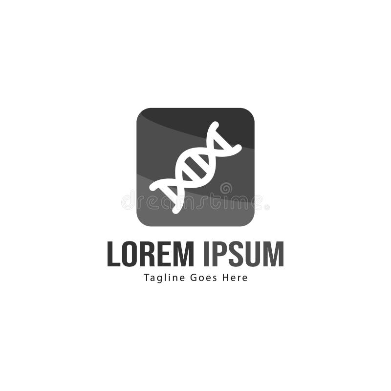 DNA Logo Template Design with Frame. Minimalist DNA Logo Vector ...