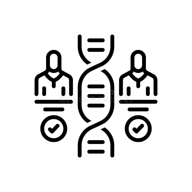 Black Line Icon for Dna Matching, Dna and Test Stock Vector ...