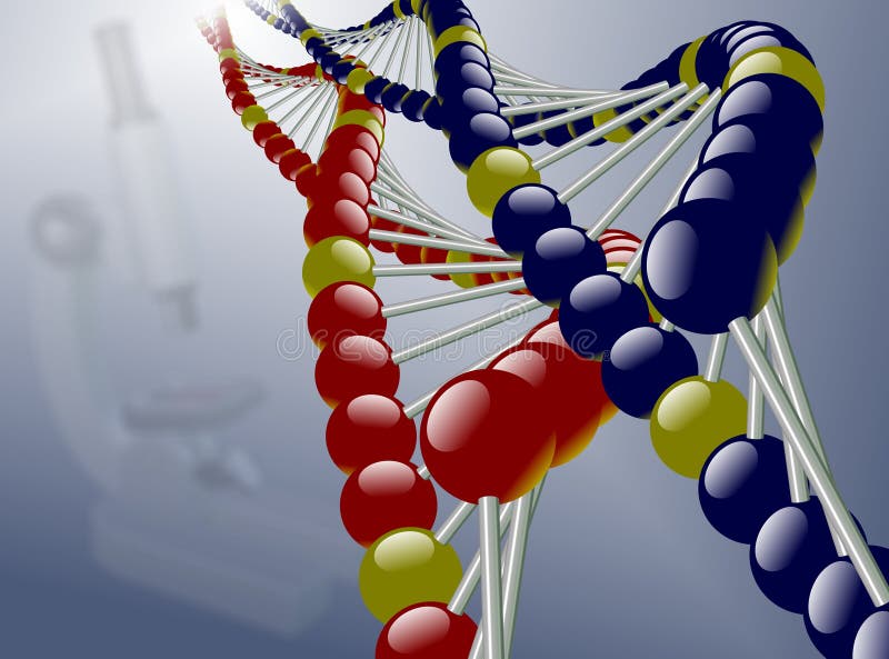 DNA and microscope stock illustration. Illustration of molecular - 22153885