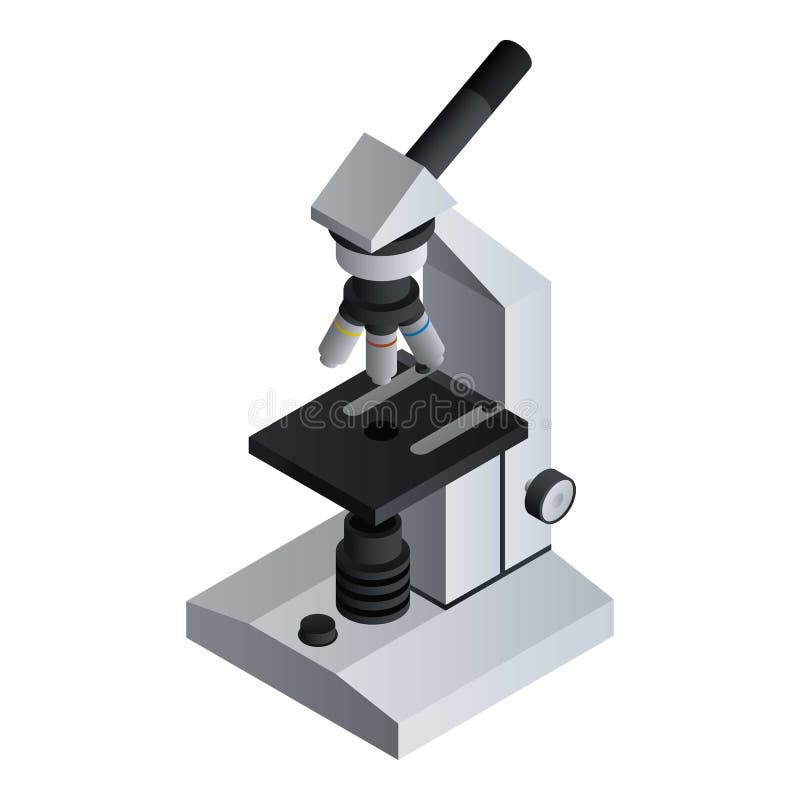 Dna Microscope Icon, Isometric Style Stock Vector - Illustration of ...
