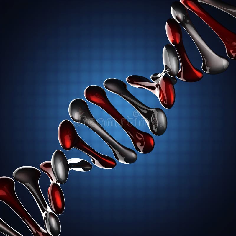 DNA Model on Blue Background Stock Illustration - Illustration of ...