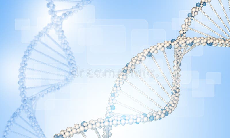DNA Model on Blue Gradient Background Stock Illustration - Illustration ...