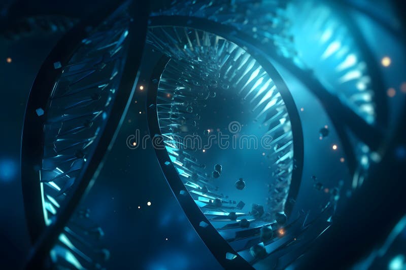 DNA Model Close Up. Generative AI. Stock Illustration - Illustration of ...
