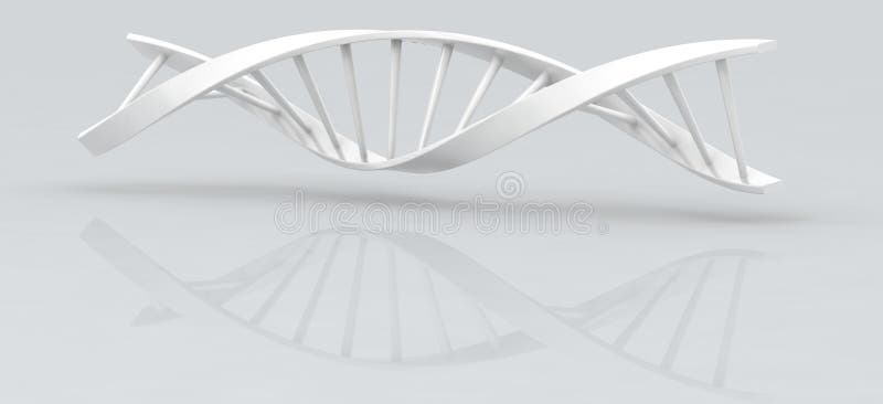 3d Abstract Green DNA Spiral with Reflection Stock Illustration ...