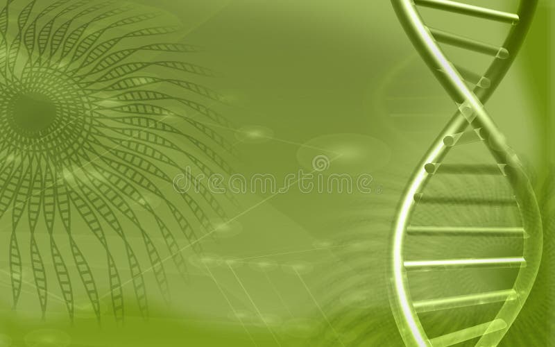 DNA Model in Green Background Stock Illustration - Illustration of ...