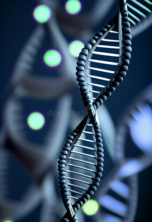 DNA Model: Human Genetic Inheritance. AI Generated Stock Image - Image ...