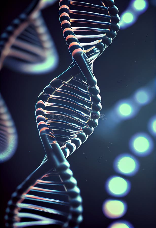 DNA Model: Human Genetic Inheritance. AI Generated Stock Illustration ...