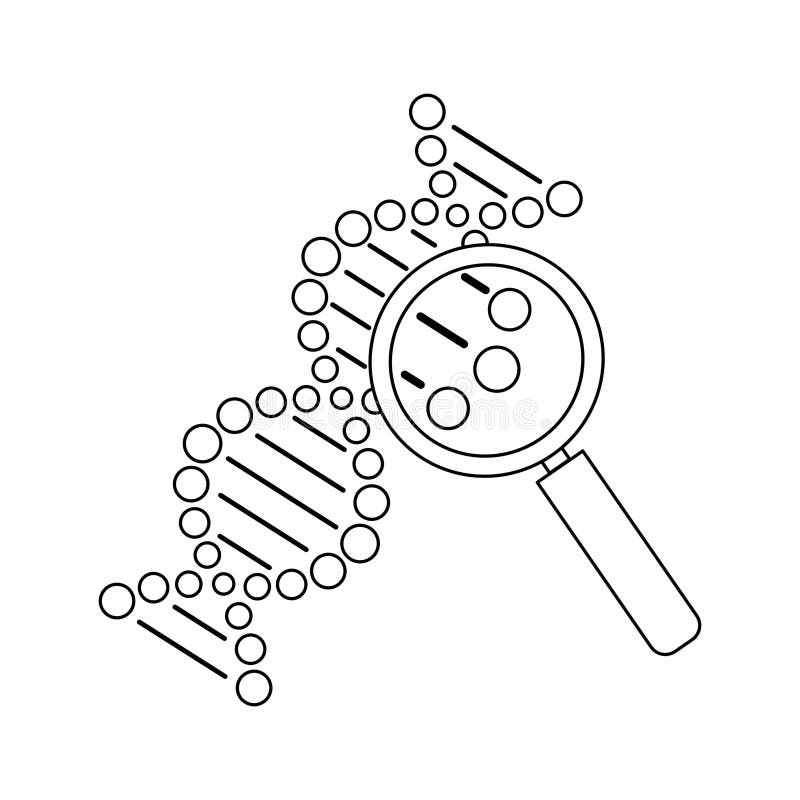 DNA Model Research Testing Outline Icon Stock Vector - Illustration of ...