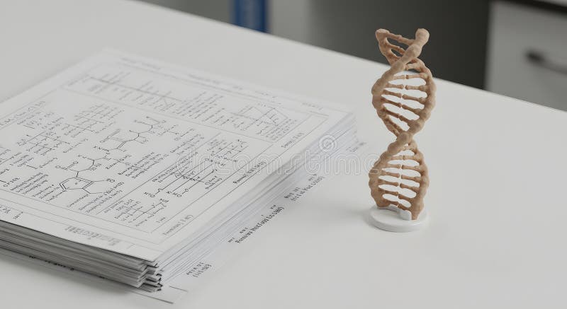 DNA Model & Scientific Notes: Biology Concept Stock Illustration ...