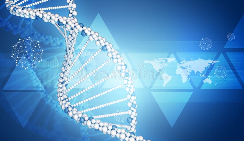 DNA Model with Triangles, Wire-frame Sphere and Stock Illustration ...