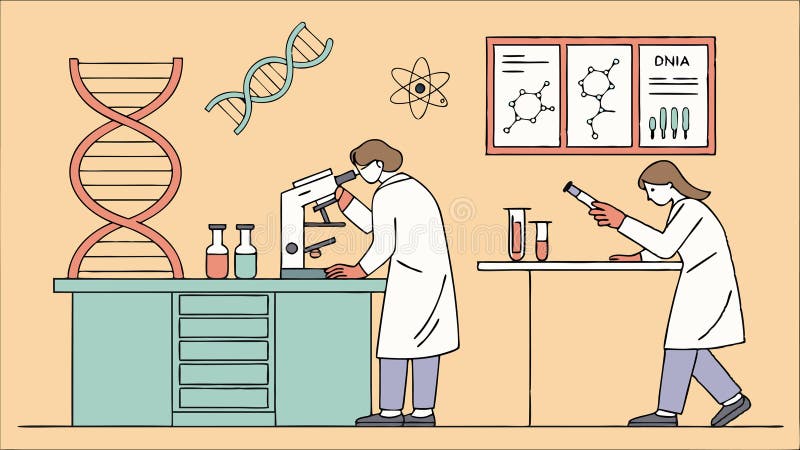 DNA Modification Science Laboratory Stock Illustration - Illustration ...