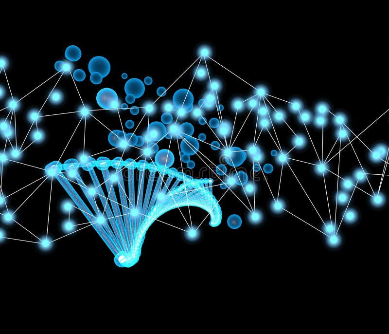 DNA Molecular Network Molecules of Living Things Stock Illustration ...